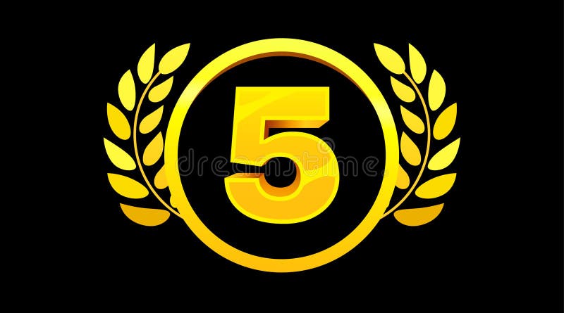 Winners Golden Laurel Wreath. Top 5 Award Stock Vector - Illustration ...