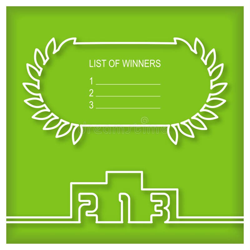 Winners Podium Template with List of Winners Stock Vector ...