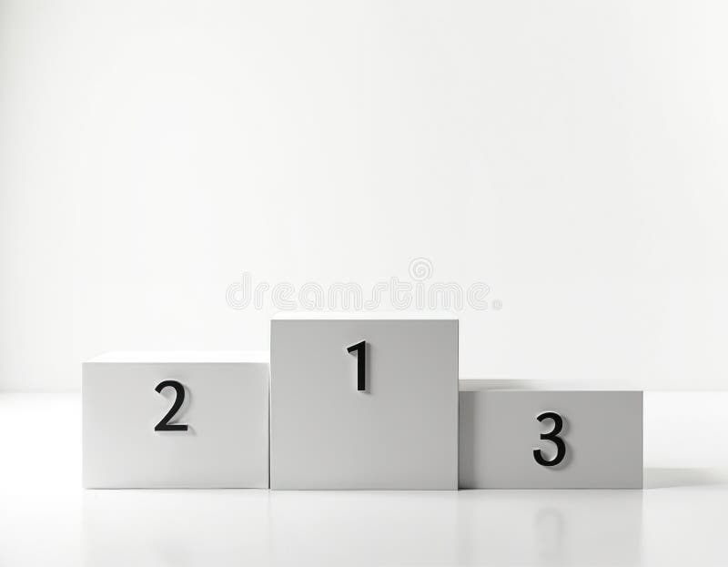 Winners Podium on Transparent Background. First, Second, Third Place ...