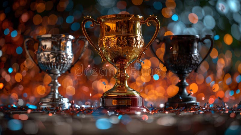 Winners Trophy, Celebrating First Place, Second Place, and Third Place ...