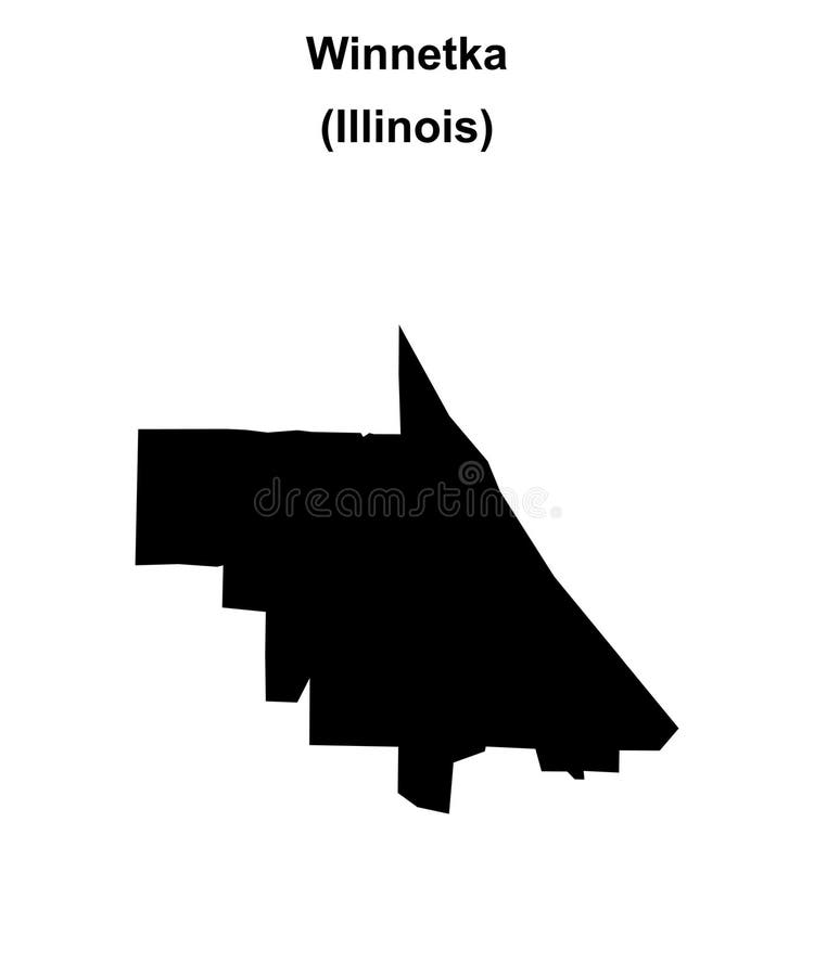 Winnetka outline map stock vector. Illustration of blank - 357279397