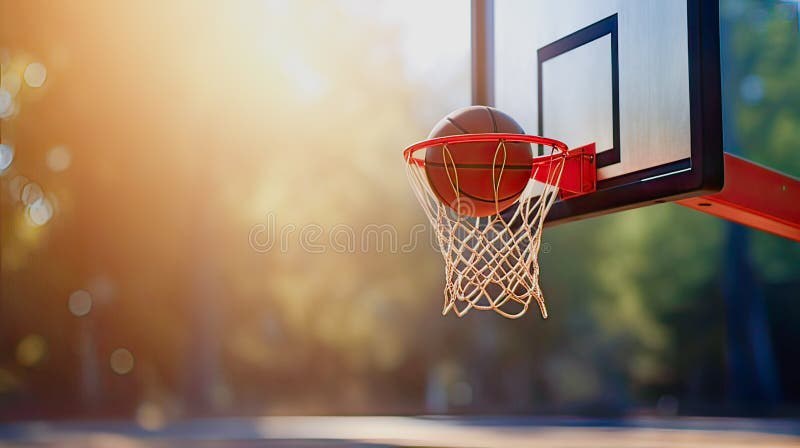 The winning basketball hit stock illustration. Illustration of ...