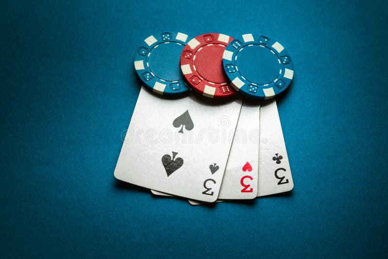 A Winning Combination of Three of a Kind or Set of Cards on a Poker ...