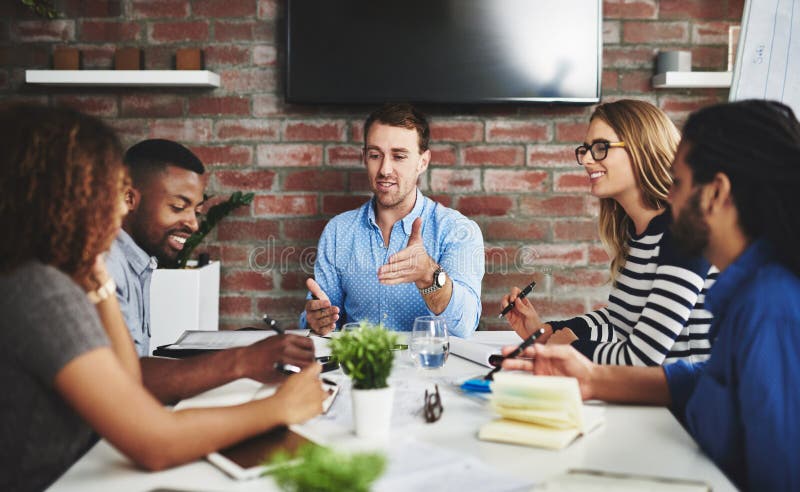 Winning Concepts are a Team Effort. a Group of Colleagues Having a ...