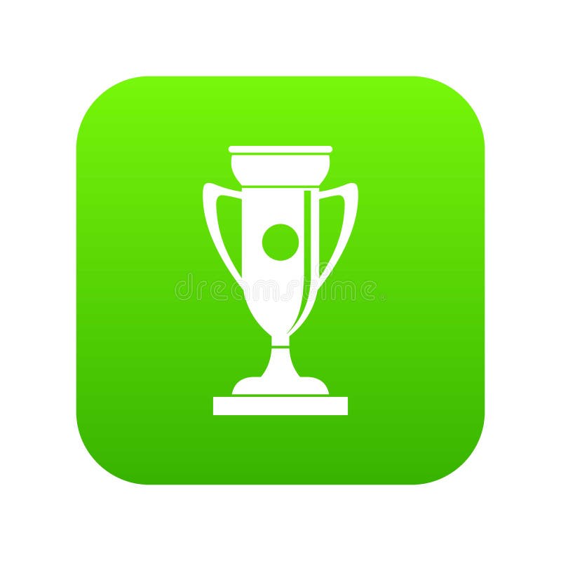 Winning Cup Icon Digital Green Stock Vector - Illustration of label ...