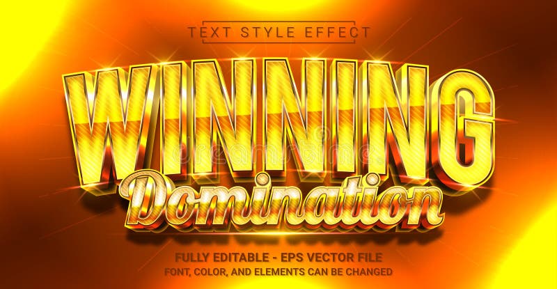 Winning Domination Text Style Effect. Editable Graphic Text Template ...