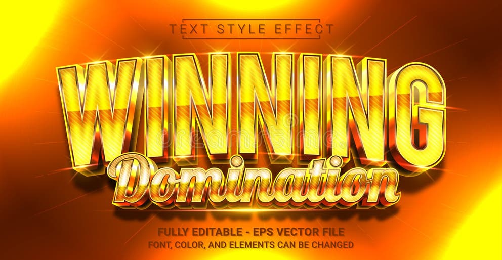 Winning Domination Text Style Effect. Editable Graphic Text Template Stock Vector - Illustration ...