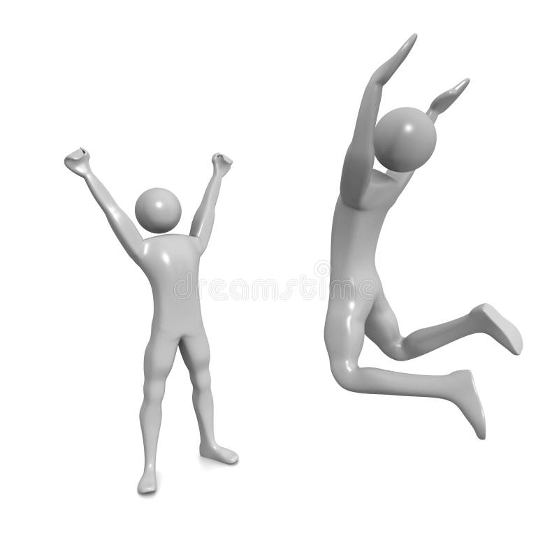 Happy jumping stickman stock vector. Illustration of character - 43053962