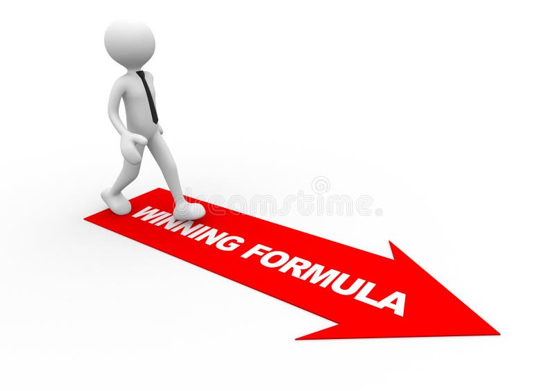 Winning Formula Man on Arrow Rising Upward Winning Competition Stock ...