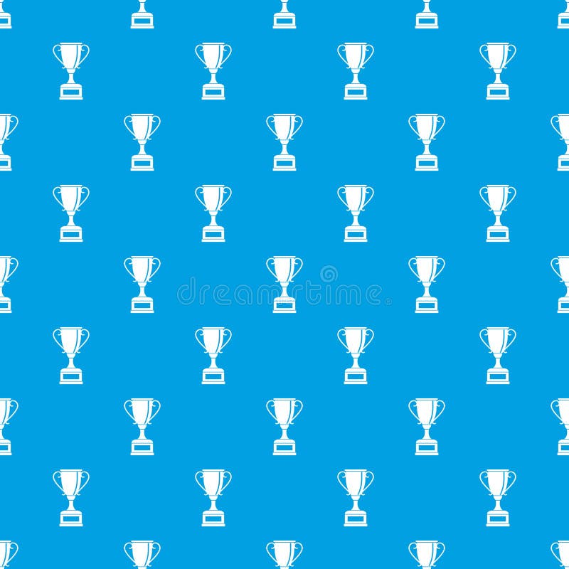 Winning Gold Cup Pattern Seamless Blue Stock Vector - Illustration of ...