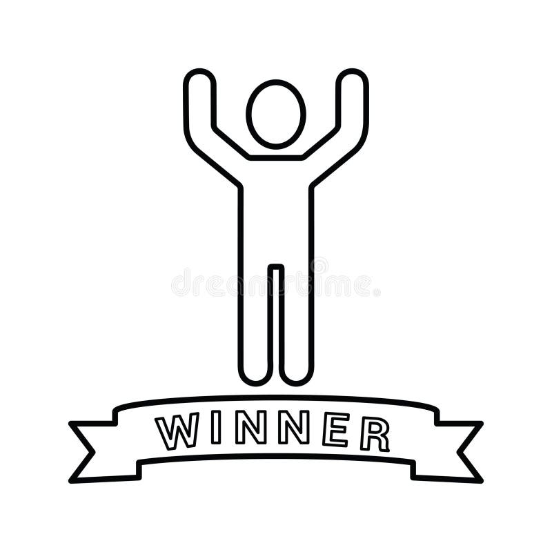 Winning Icon. Line, Outline Design Stock Vector - Illustration of ...