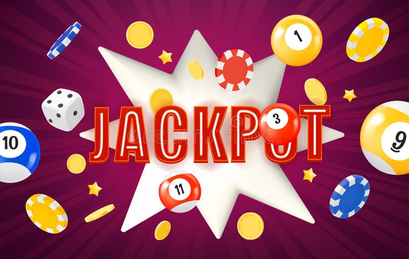 Winning Jackpot Concept with Flying Gambling Elements. 3d Vector ...