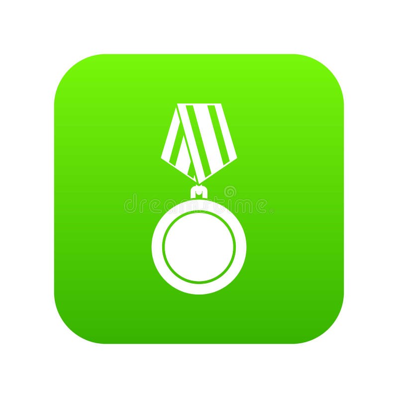 Winning Medal Icon Digital Green Stock Vector - Illustration of ...