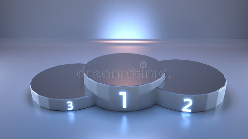 Winning Platform of the Three Centers 3D Rendering Stock Illustration ...