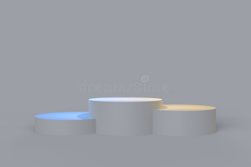 Winning Platform of the Three Centers 3D Rendering Stock Illustration ...