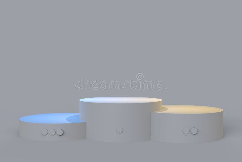 Winning Platform of the Three Centers 3D Rendering Stock Illustration ...