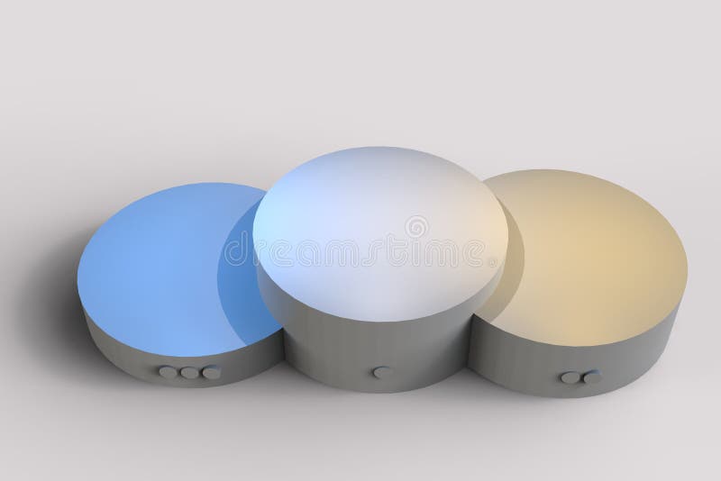 Winning Platform of the Three Centers 3D Rendering Stock Illustration ...