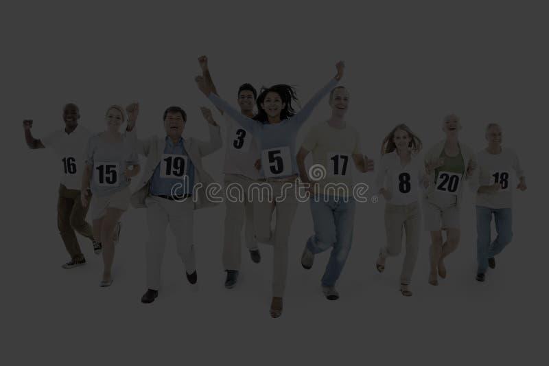 Winning Race Compettition Collaboration Teamwork Concept Stock Image ...