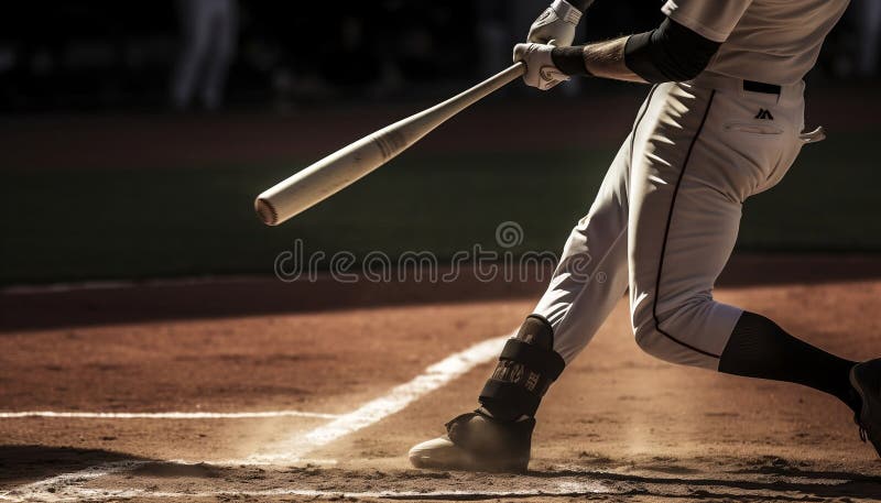 The Winning Swing: Happy Baseball Player Hitting a Home Run in a ...