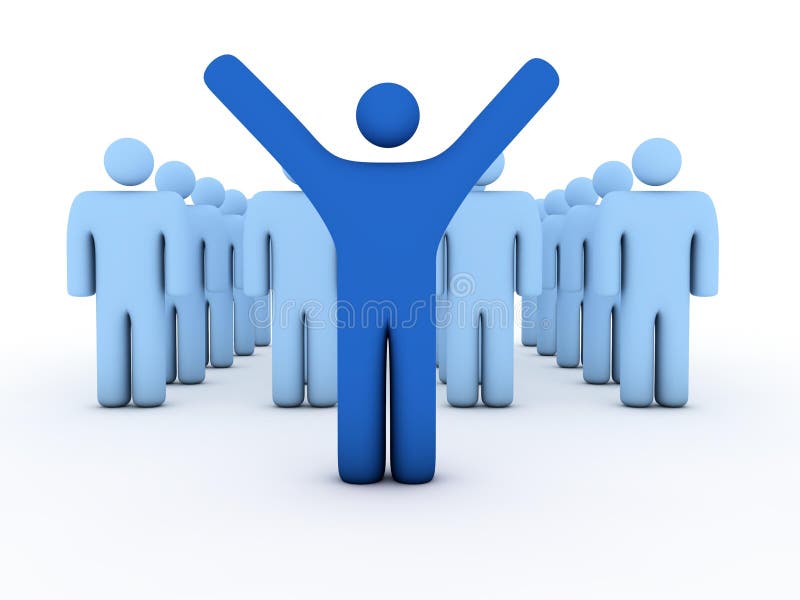 Winning Team with Leader in Front Stock Illustration - Illustration of ...