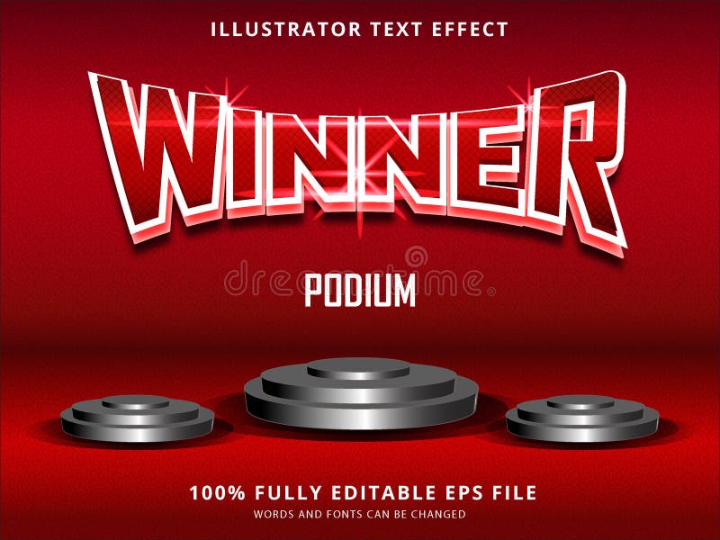 Winning Text Effect with Vector Podium Stock Vector - Illustration of ...