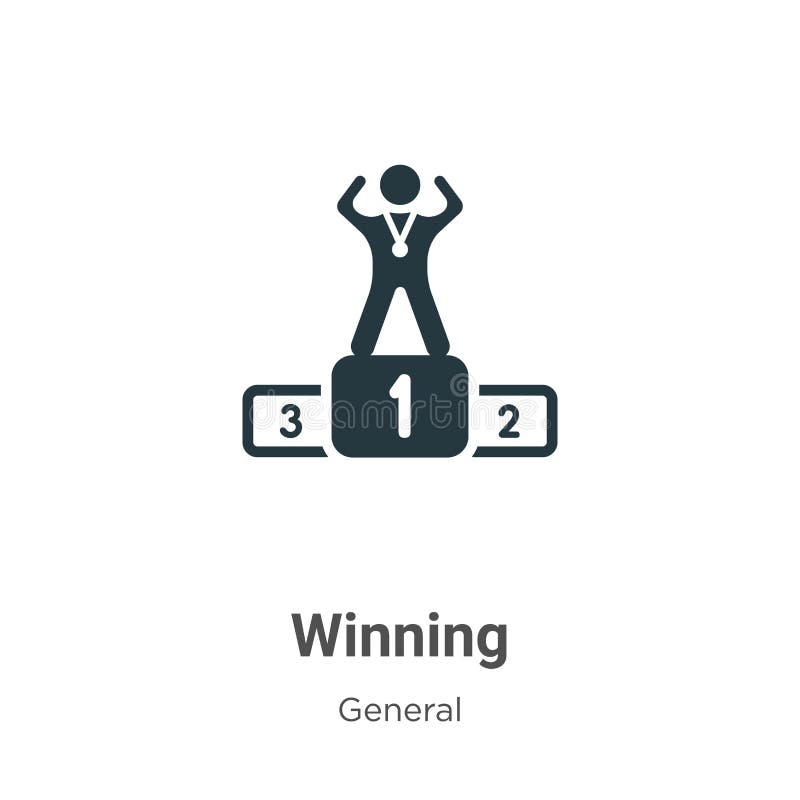 Winning Vector Icon on White Background. Flat Vector Winning Icon ...