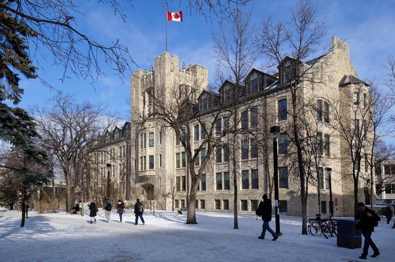 WINNIPEG, CANADA - 2014-11-19: Students Moving Towards Tier Building ...
