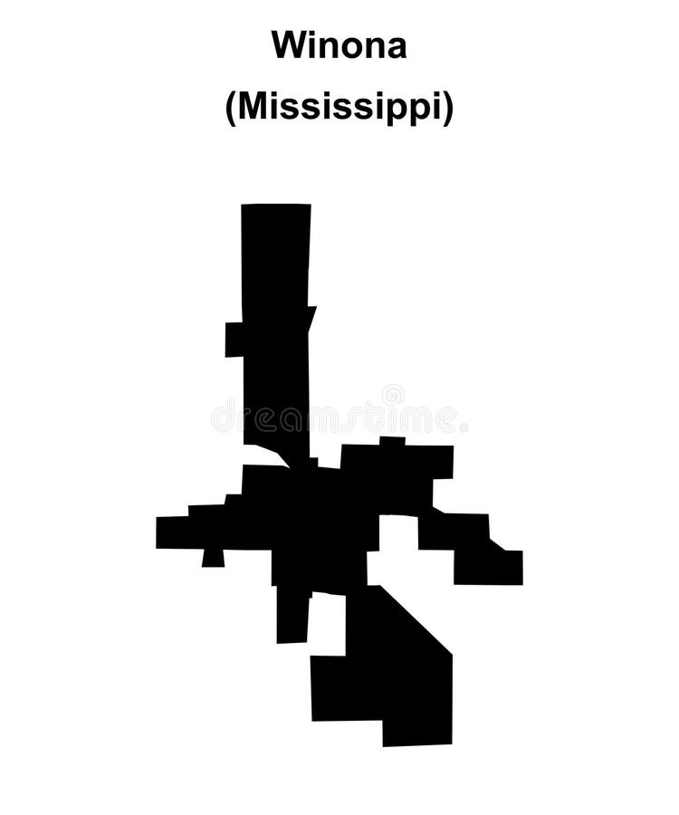 Winona outline map stock vector. Illustration of winona - 387464776
