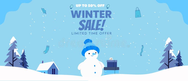 Winter Sale Advertising Background Template . Vector Illustration Stock ...