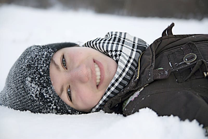 Happy Man with Snow in His Face Stock Photo - Image of head, snow: 43751986