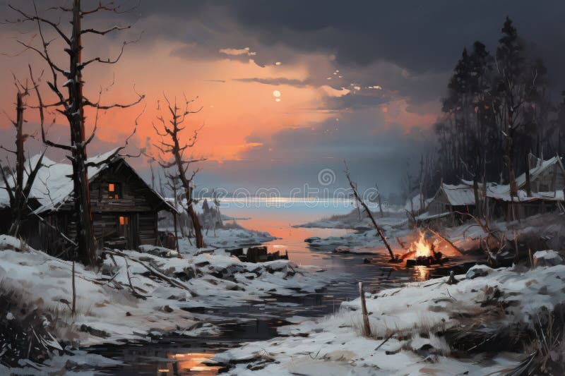 Winter Abandonment - Generative AI Stock Illustration - Illustration of ...