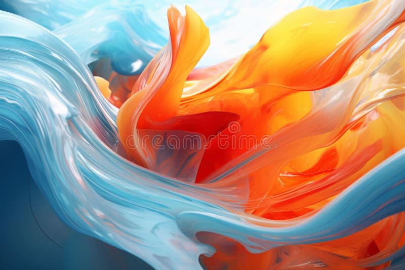 Winter Abstract Art with Bold Colors and Dynamic Stock Illustration ...