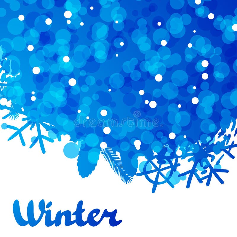 Winter Abstract Background Design with Snowflakes Stock Vector ...