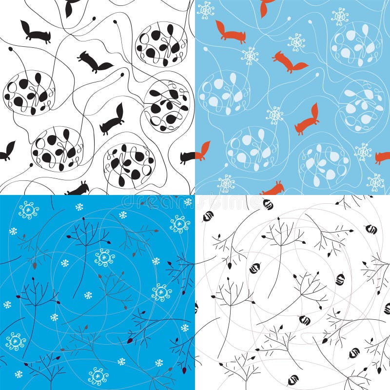 Winter Abstract Seamless Pattern Stock Vector - Illustration of ...