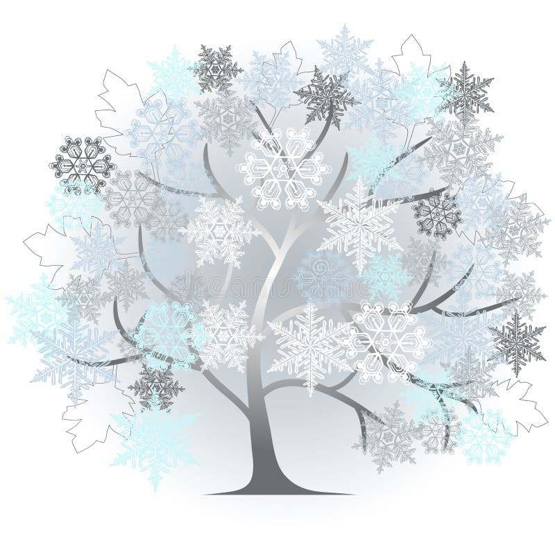 Vector_tree_winter stock vector. Illustration of gardening - 9183425