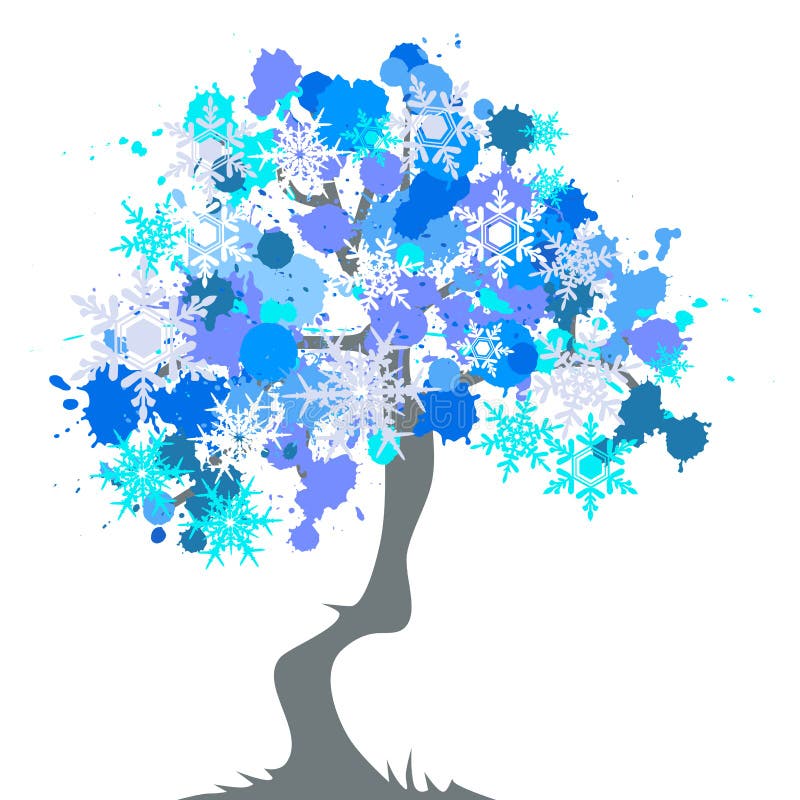 Abstract Vector Winter Tree De Stock Vector - Illustration of frame ...
