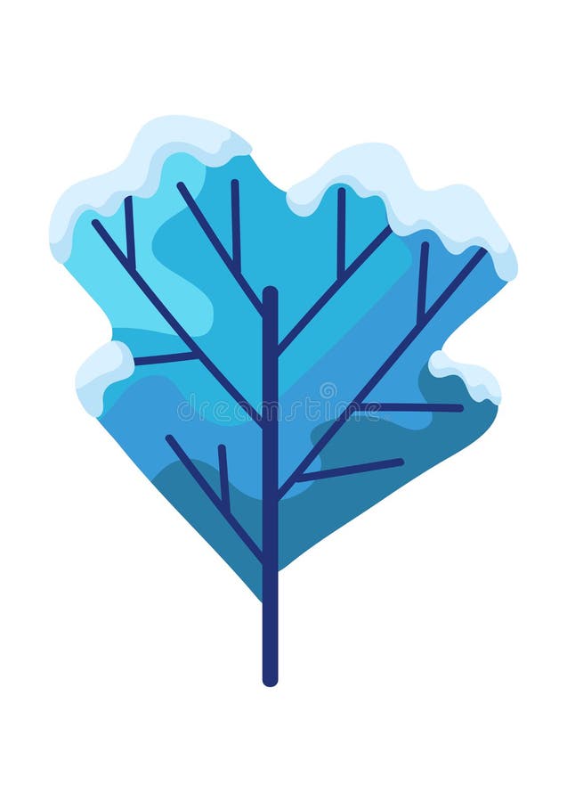 Winter Abstract Tree with Snow. Stock Vector - Illustration of branch ...
