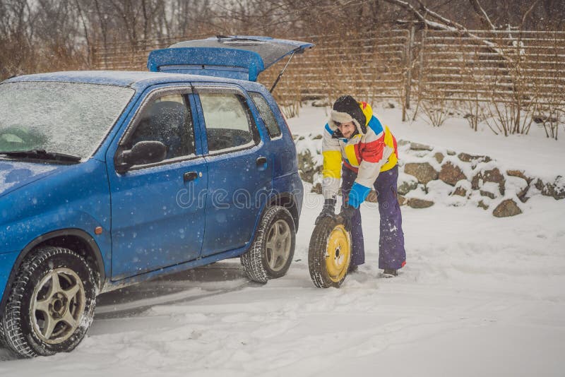 Winter accident stock photo. Image of snow, accident, white - 7668996