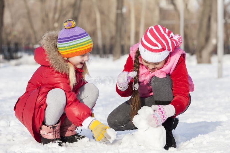 Winter activities stock image. Image of snowball, childhood - 54885803