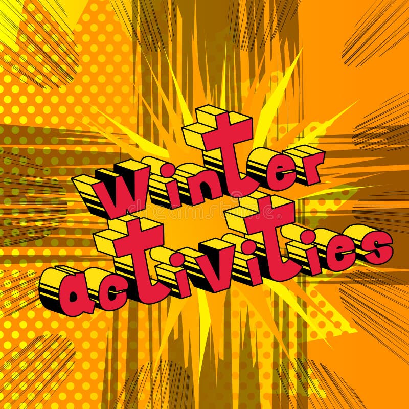 Winter Activities - Comic Book Style Words. Stock Illustration ...