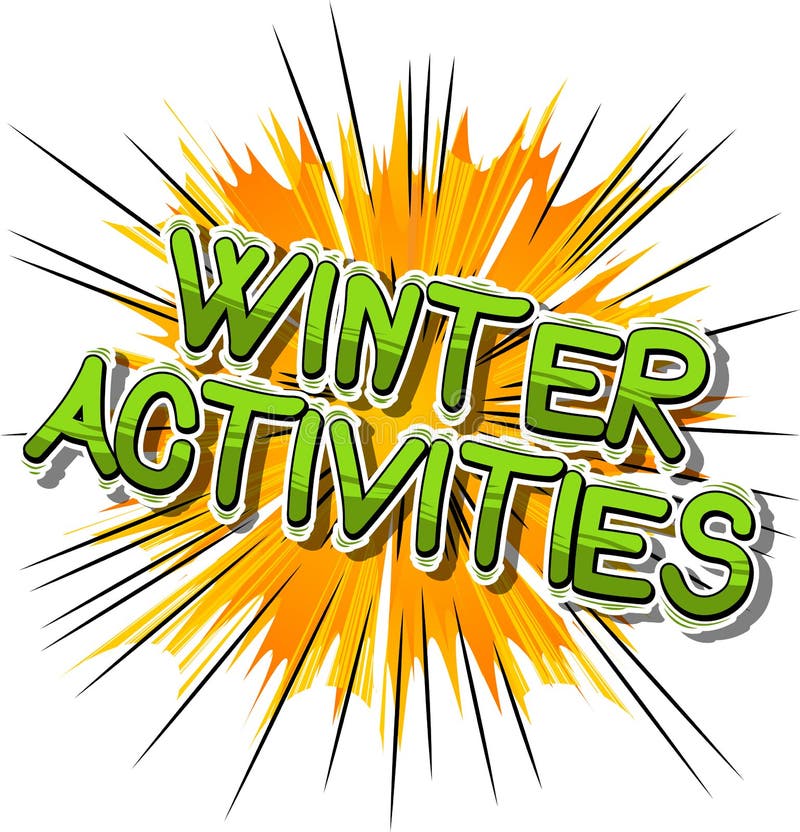 Winter Activities - Comic Book Style Words. Stock Illustration ...
