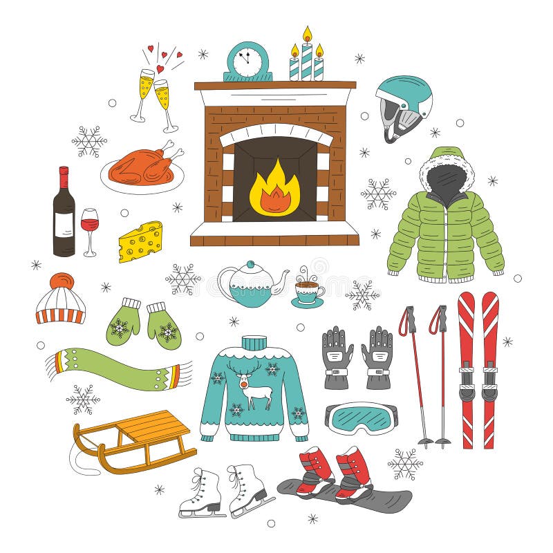 Winter activity icons stock vector. Illustration of icon - 82232225