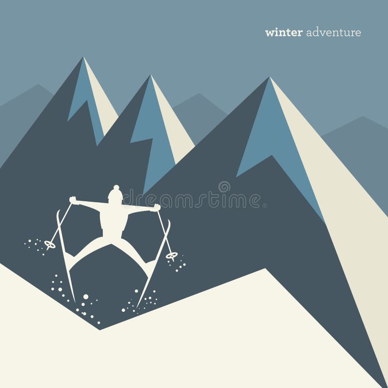 Winter Adventure Background Stock Vector - Illustration of resort, sign ...