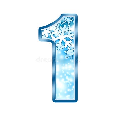 Winter Alphabet Number 1 One Stock Illustration - Illustration of ...