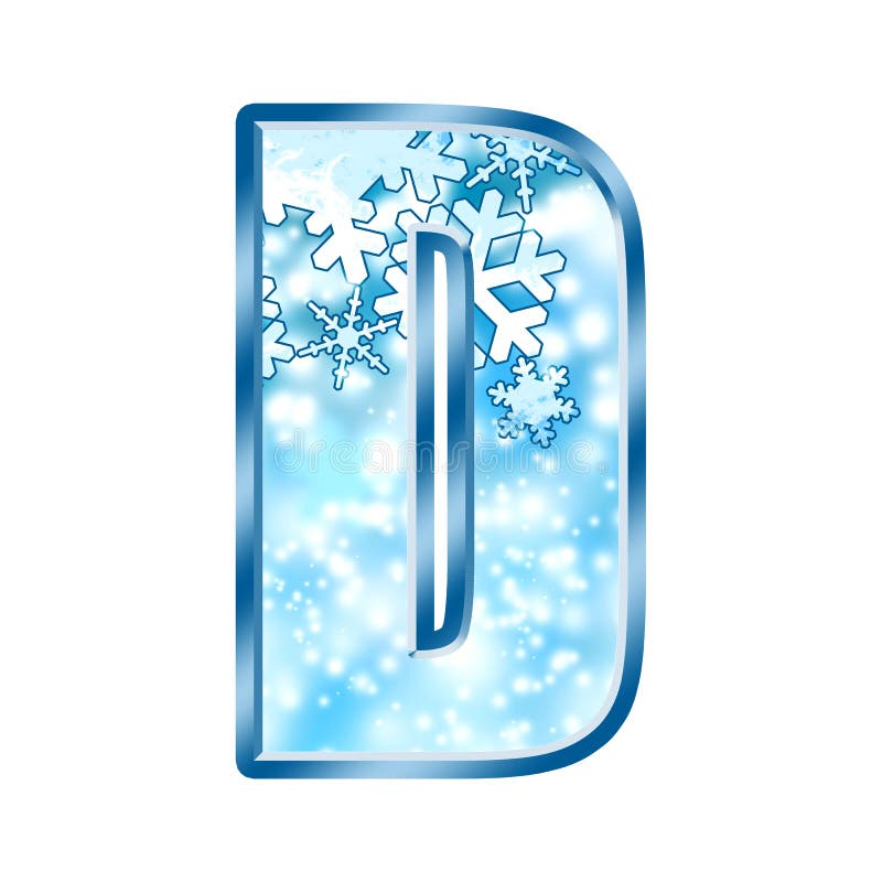 Winter Alphabet Number D stock illustration. Illustration of cold - 7169050