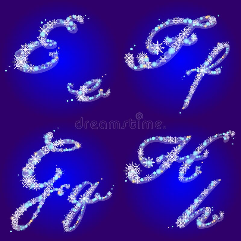 Winter Alphabet with Icicles Stock Vector - Illustration of christmas ...