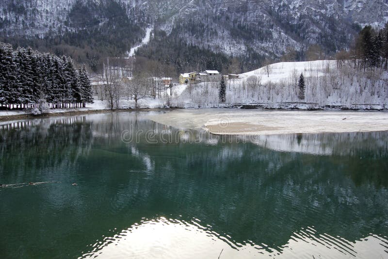 The winter alpine lake stock photo. Image of rain, overflow - 48522468