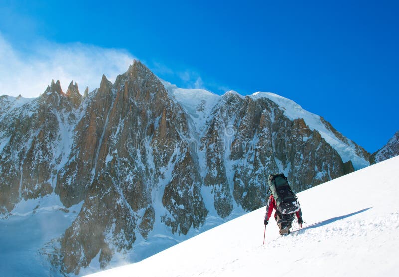 Winter Alpine Trekking. Fracne, Chamonix Stock Image - Image of snow ...