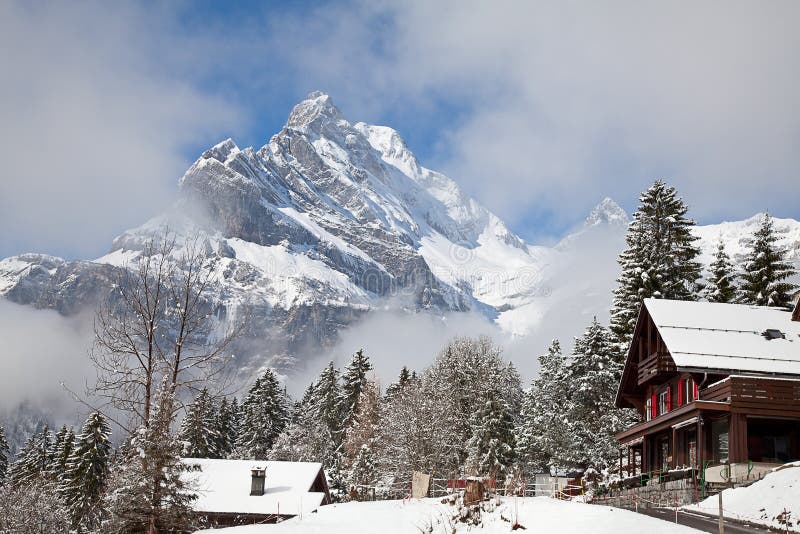 Winter in alps stock photo. Image of blue, chill, ecology - 23072076