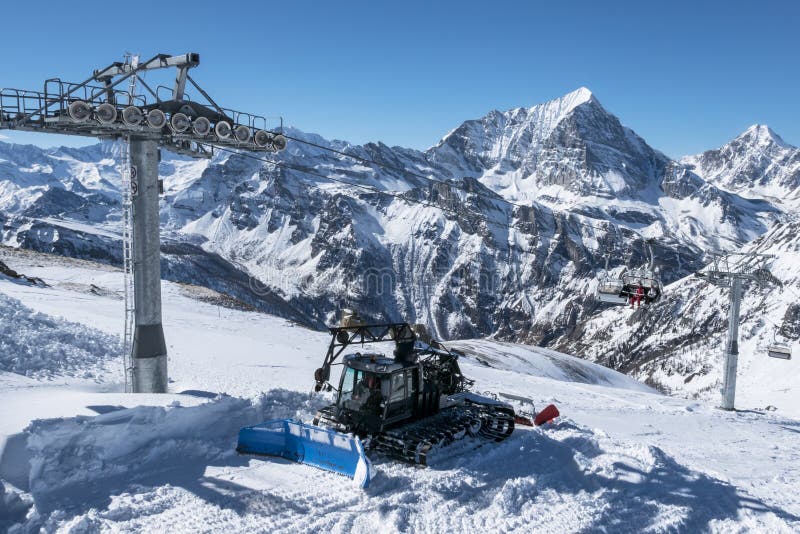 Winter in the alps stock image. Image of resort, chairlift - 72726753